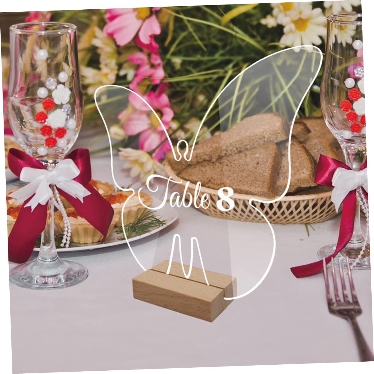10 Sets Butterfly Seat Card Acrylic Transparent Table Three-Dimensional