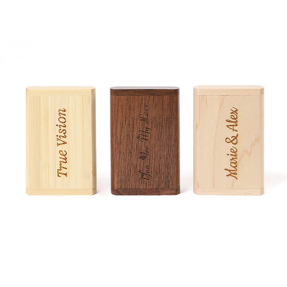 Customized Personalized U Disk 2G, 8G, 16G, 32G, 64G Logo Gift Commemorative Custom Logo Wooden USB Flash Drive, Personal Gift, Party Wedding (64G, Maple)