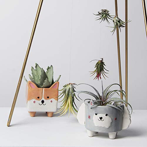 1pc outdoor planter dog flower planter containers porcelain flower planter ceramic cactus plant pots cartoon pots mini vases for flowers Ceramic Pot for Succulent pet decorations