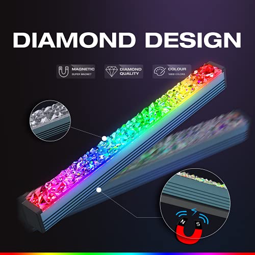 AsiaHorse Acrylic ARGB LED Strip for PC Case with 5V 3-pin ARGB LED and 4-pin Header, Compatible with Aura SYNC, Gigabyte RGB Fusion, MSI Mystic Light Sync - 5.6inches