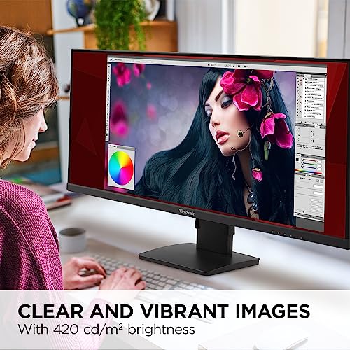 ViewSonic VA3456-MHDJ 34 Inch 21:9 Ultrawide WQHD 1440p IPS Monitor with FreeSync (Renewed)