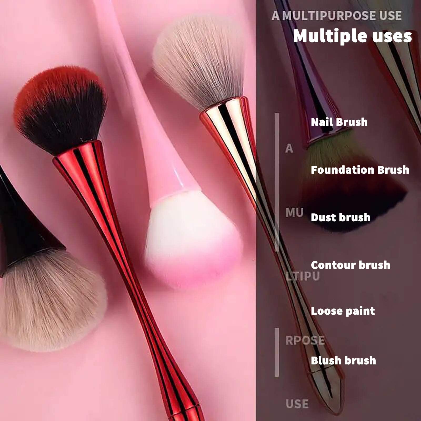 Large Powder Mineral Brush Nail Art Dust Brush Foundation Makeup Brush Powder Brush and Blush Brush for Daily Makeup (colour)