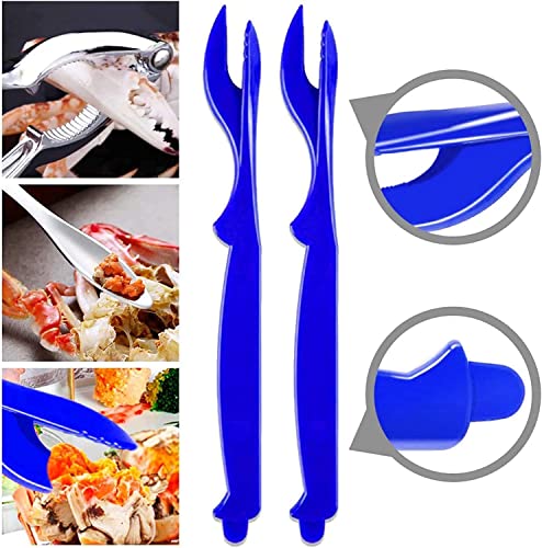 13 Pcs Seafood Crab Crackers and Tools, Nut Lobster Crackers and Picks Set Including 4 Lobster Crab Crackers 2 Lobster Shellers 4 Forks 2 Seafood Scissors and 1 Gift Box