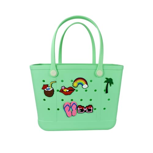 6 Packs Charms for Beach Bags, Beach Bag Accessories Inserts, Rubber Charm Accessories for Beach Bags with 0.55 Inch Dia Holes (6 Pieces - Style B)
