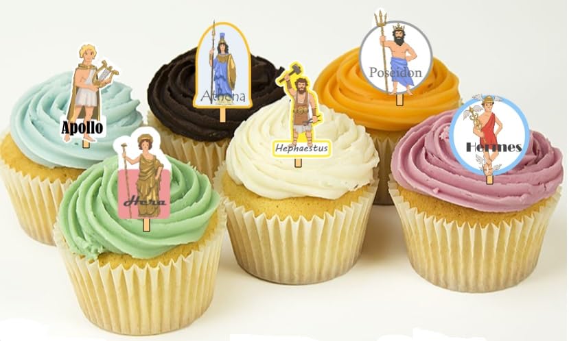 12 Greek Gods Party Cupcake Toppers Food picks