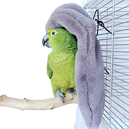 QBLEEV Cozy Corner Fleece Bird Blanket,Parrot Cage Snuggle Hut Cuddle Nest Hanging Toy,Small Animals Shelter Covers Plush Bedding for Parakeet Cockatiel Lovebirds Pigeon Eclectus