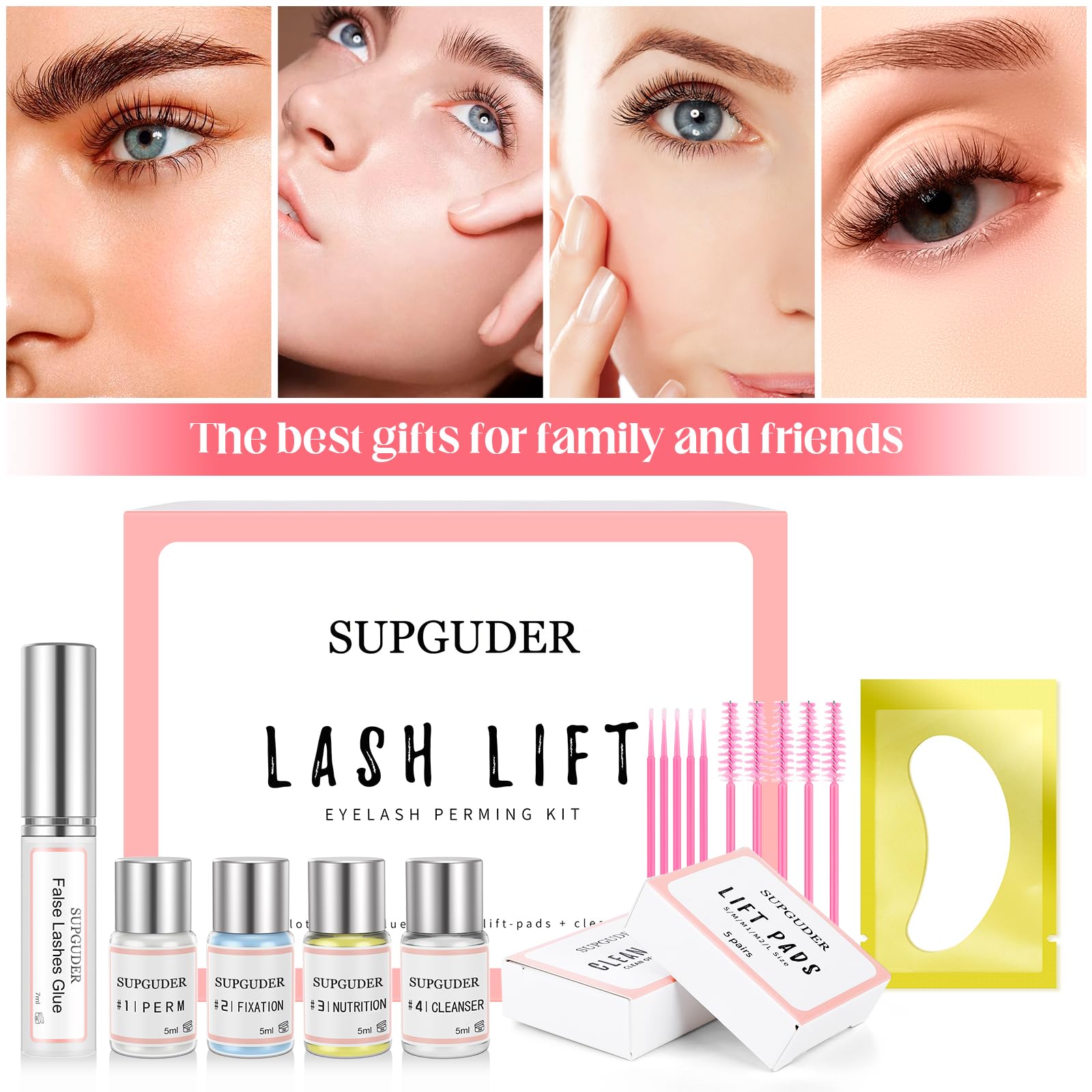 2025 Lash Lift kit Eyelash perm kit,SUPGUDER Professional Eyelash Curling Lash Extension Set,Lash Lifting Tools Suitable for Salon
