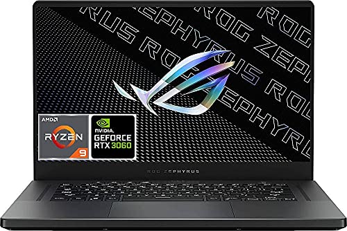 ASUS 2021 ROG Zephyrus G15 Gaming Laptop, 15.6” QHD (2560 x 1440) 144Hz, AMD R9-5900HS, GeForce RTX 3060 Graphics, RGB Backlit Keyboard, Windows 10, Wi-Fi 6, + Cloth (24GB RAM | 1TB PCIe SSD)