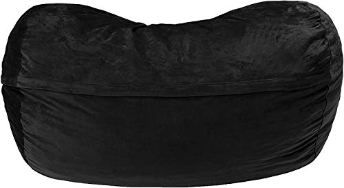 Amazon Basics Memory Foam Filled Bean Bag with Microfiber Cover, Lounger-6', Black, Solid