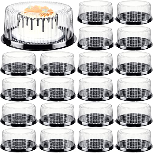20 Pieces Round Cake Carrier 10 Inch Plastic Containers for Cake Clear PET Cake Transport Container Disposable Cake Containers Carriers with Dome Lids Cake Holder Display Containers for Transport