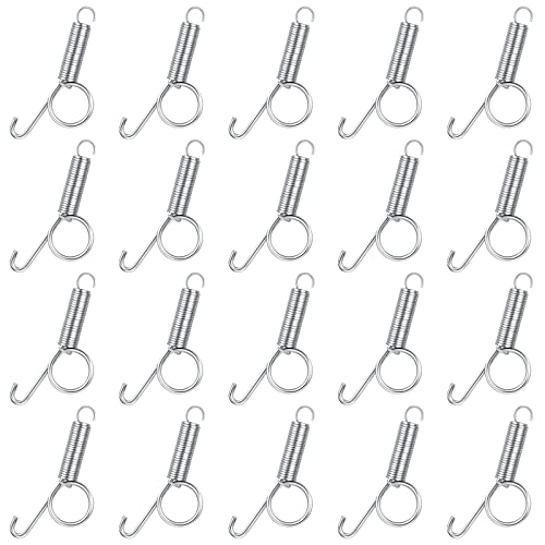 20 Pieces Spring Door Latch for Rabbit Cages Door Metal Finger Spring Latch Hook for Fixing Pet Wire Cage Rabbit Birds Bunny Rodents Guinea Pig Hamster Parrot Hedgehog Cage Door (2.87 x 0.9 Inch)