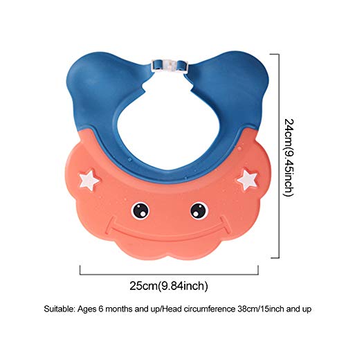 Denpetec Baby Shower Cap,Adjustable Bath Silicone Shower Cap for Kids,Large Hair Washing Hat for Toddlers