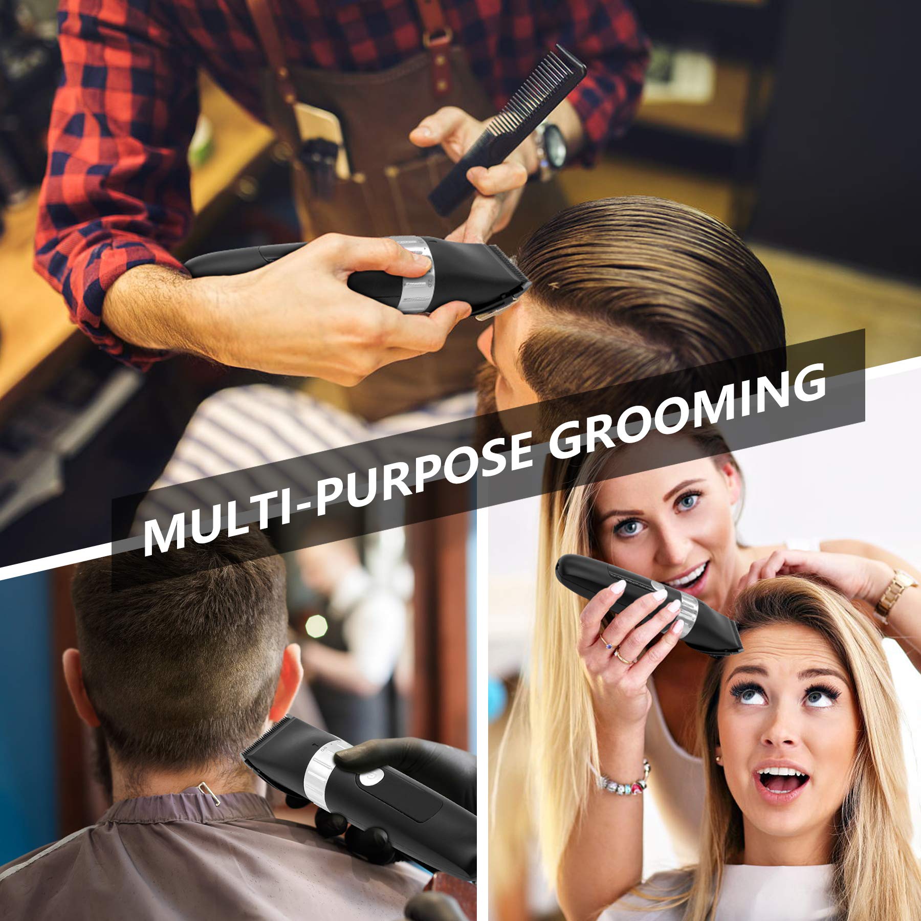 Corded & Cordless Hair Clippers for Men - MAXSHOP Rechargeable Barber Clippers Trimmers Hair Cutting Grooming Kit with LED Power Display