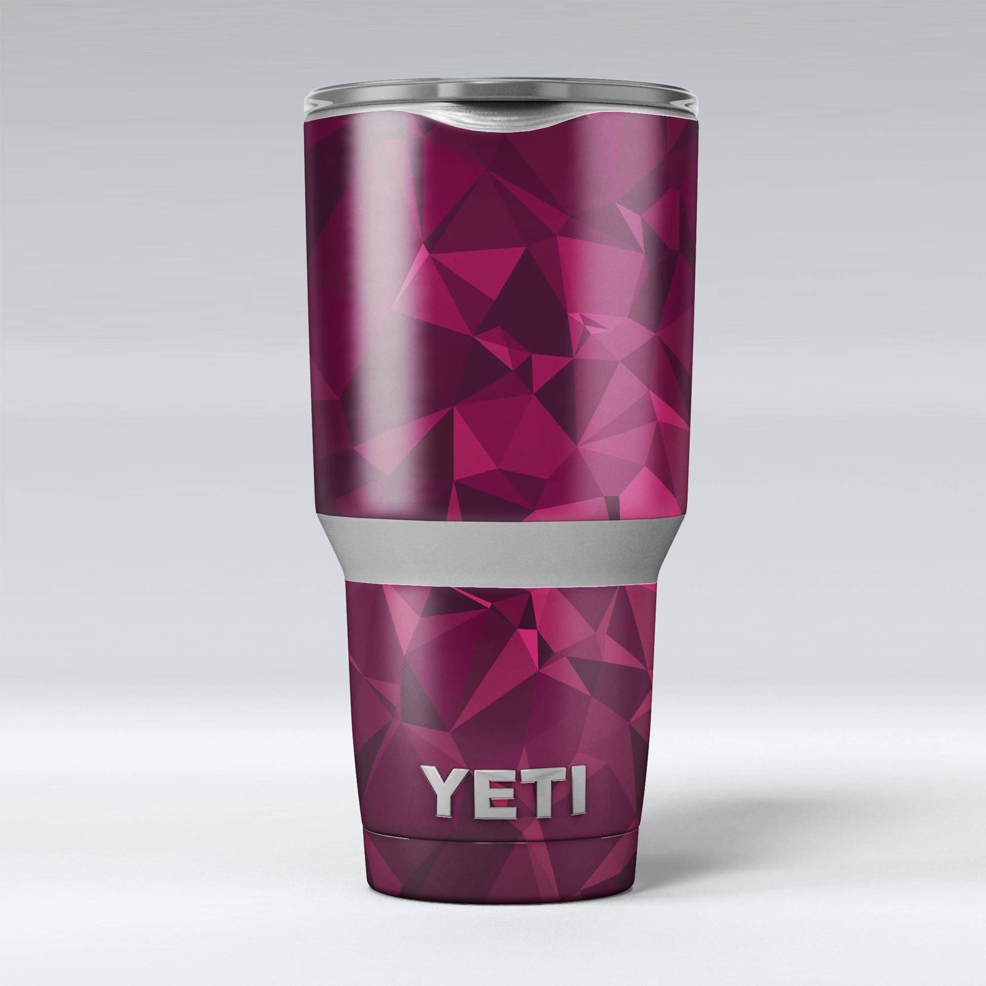 Design Skinz Pink and Red Geometric Triangles - Skin Decal Vinyl Wrap Kit compatible with the Yeti Rambler Cooler Tumbler Cups