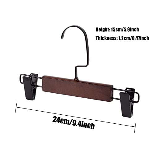 5Pcs Wooden Clips Boots Hangers Double Adjustable Boot Holders for Tall Boots Hanging Clips, Boot Organizer, Socks Bags Hanging Clips Portable Travel Clips Hangers, Walnut Pants Hangers