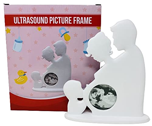 3MAZINGS Ultrasound Picture Frame Gender Reveal New Parents Pregnant Mom Pregnancy Love Gifts Baby First Sonogram Frames (Ultrasound Picture Frame - Family of 4)