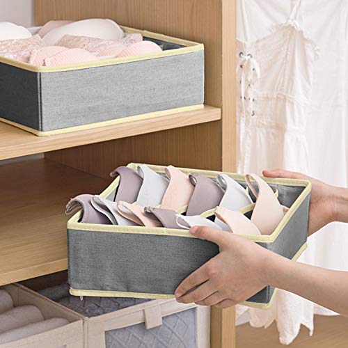 OHAHALICO 8 Pcs Houseware Closet Organizer Drawer Divider, 8 Foldable Drawer Dividers, Under Bed Organizer, Closet Dividers, Storage Box for Clothes, Socks, Lingerie,Tie. (Grey)