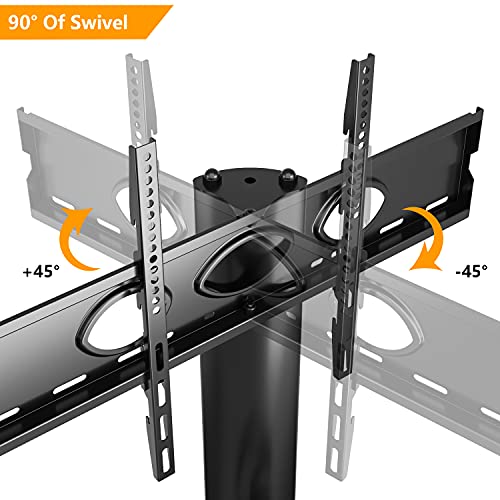 5Rcom Corner TV Stand,TV Stand with Mount with 3 Tier Tempered Glass Shelves for 32-75 Inch TVs, Max VESA 600X400mm, Television Stand