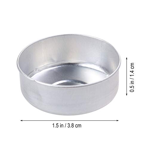 Artibetter 500pcs Aluminum Tea Light Tins Cups Tea Light Empty Cases Containers for Candle Making Supplies (Silver)