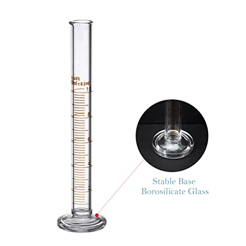 Glass Graduated Cylinder Set Thick Measuring Cylinders 10 ml with Brush (2Pcs)