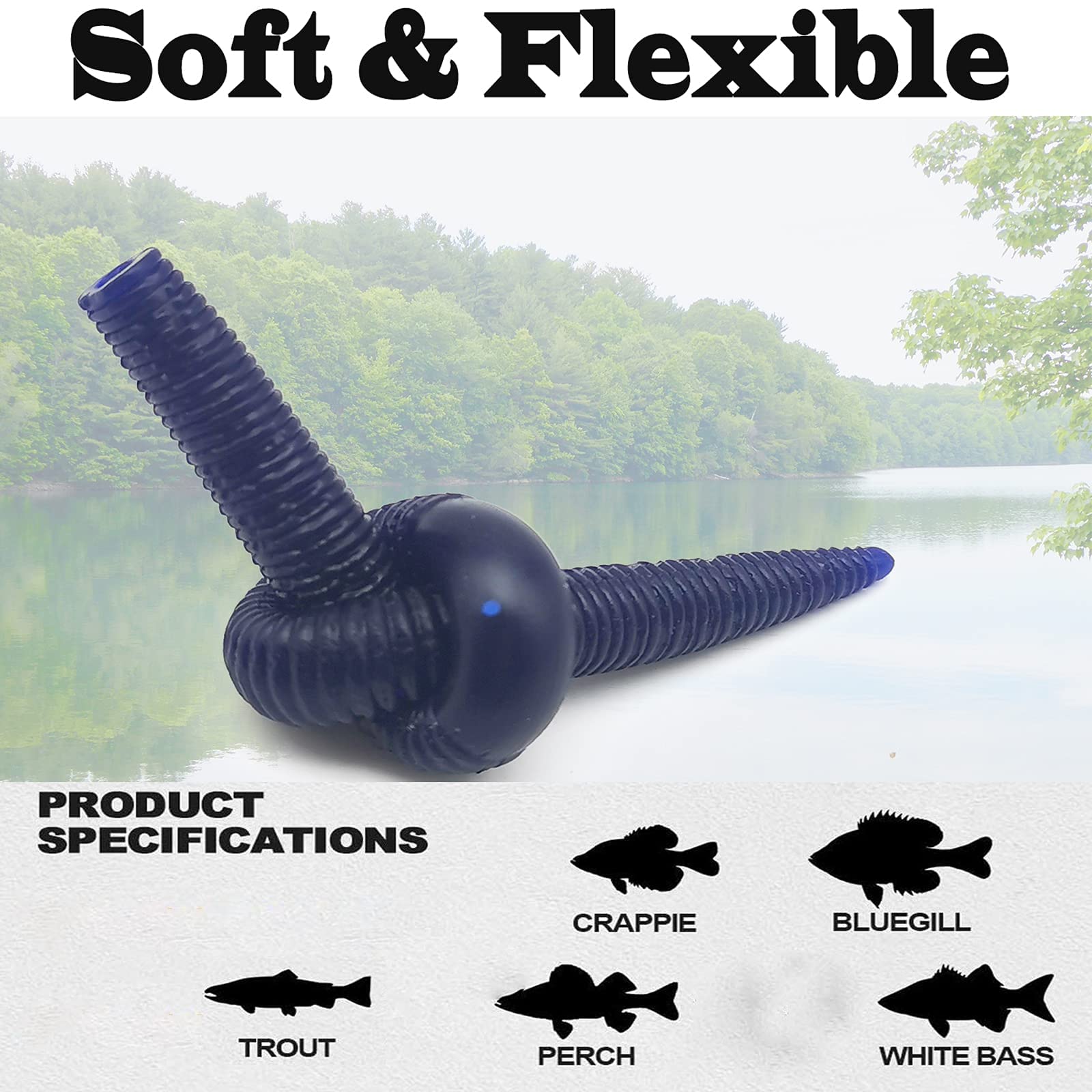 129 PCS Bass Fishing Kit 5.5ββ Wacky Senko Worms Soft Wacky Rig Plastic Stick Baits (129 pcs Fishing Worm Kit)