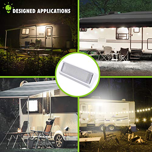 Leisure LED RV Exterior Porch Utility Light XL 12v 650 Lumen Lighting Fixture. Replacement Lighting for RVs, Trailers, Campers, 5th Wheels White Base Clear Lens (White, 1-Pack)