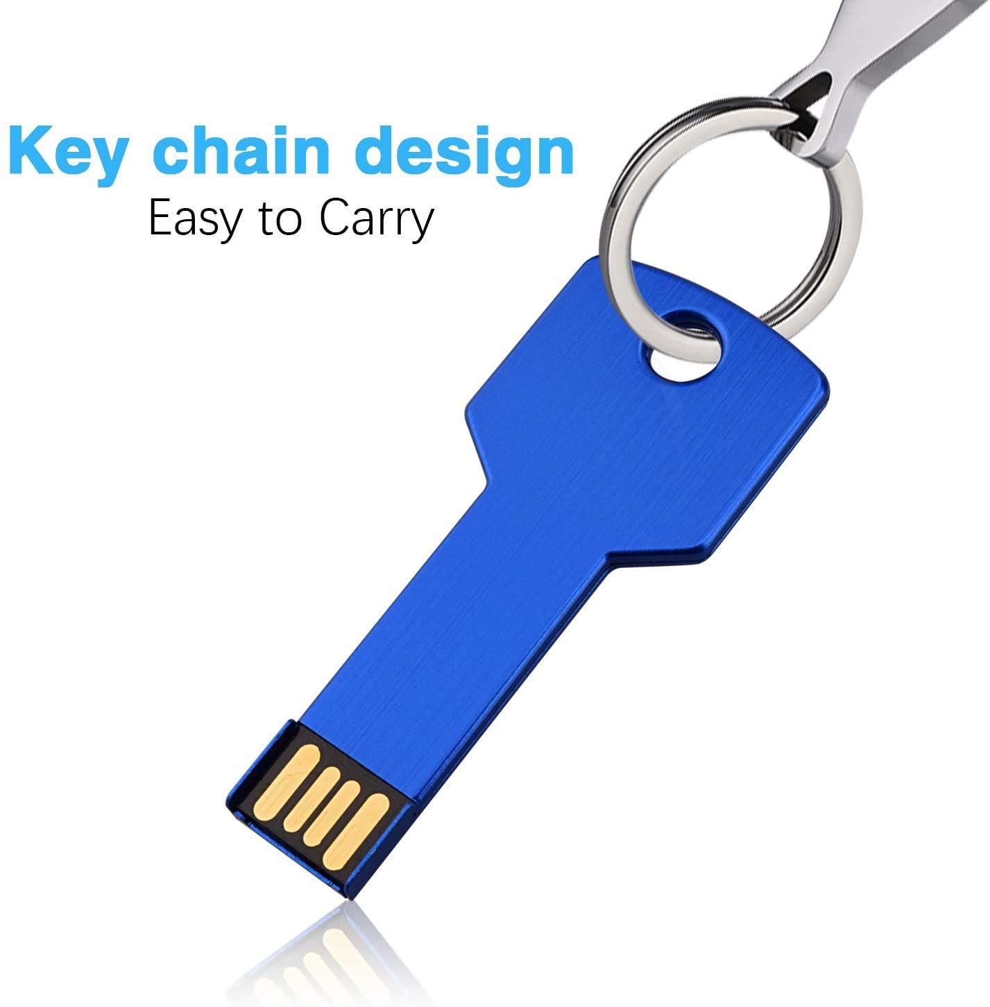 USB Flash Drives 5 Pack 64GB USB 2.0 Metal Thumb Drives K&ZZ Jump Drive Memory Stick Key Shape for Students,Office,Company- Multicolor