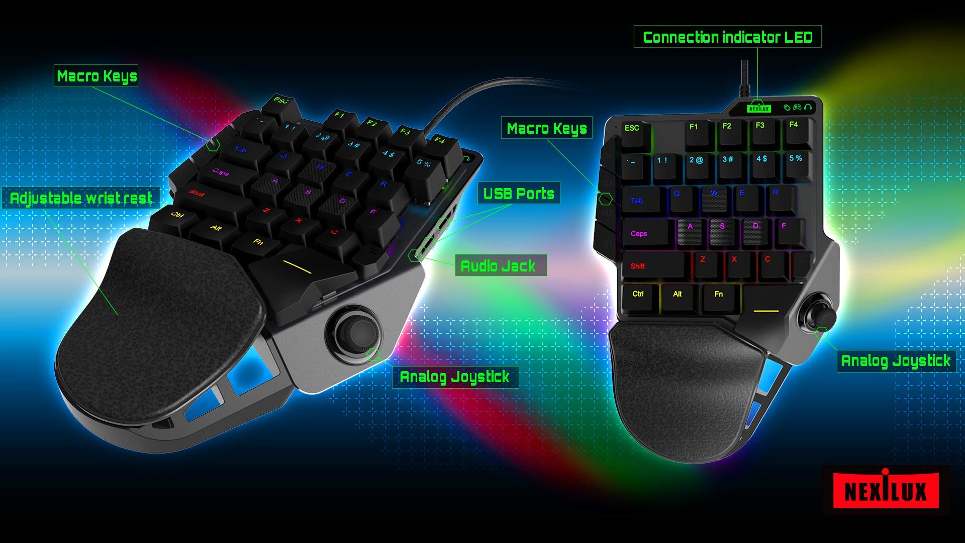 NEXiLUX Pro Gaming Keyboard and Mouse Combo Compatible with PlayStation 4, PlayStation 3, Xbox One, Xbox 360, Switch, Switch Lite and PC, NXL-95237