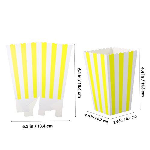 60 Pcs Popcorn Boxes Carton Disposable Containers Snack Boxes for Plastic Container Popcorn Bags Paper Popcorn Boxes Movie Night Supplies Stripe Popcorn Boxes Popcorn Buckets