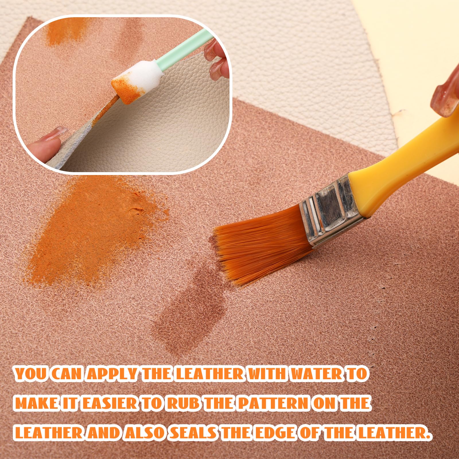 100 PCS Wool Daubers, Leather Dye Brush, Leather Dauber with 10 PCS Cleaning Swab Sticks for Leather Dying, Leather Making DIY Crafts Projects