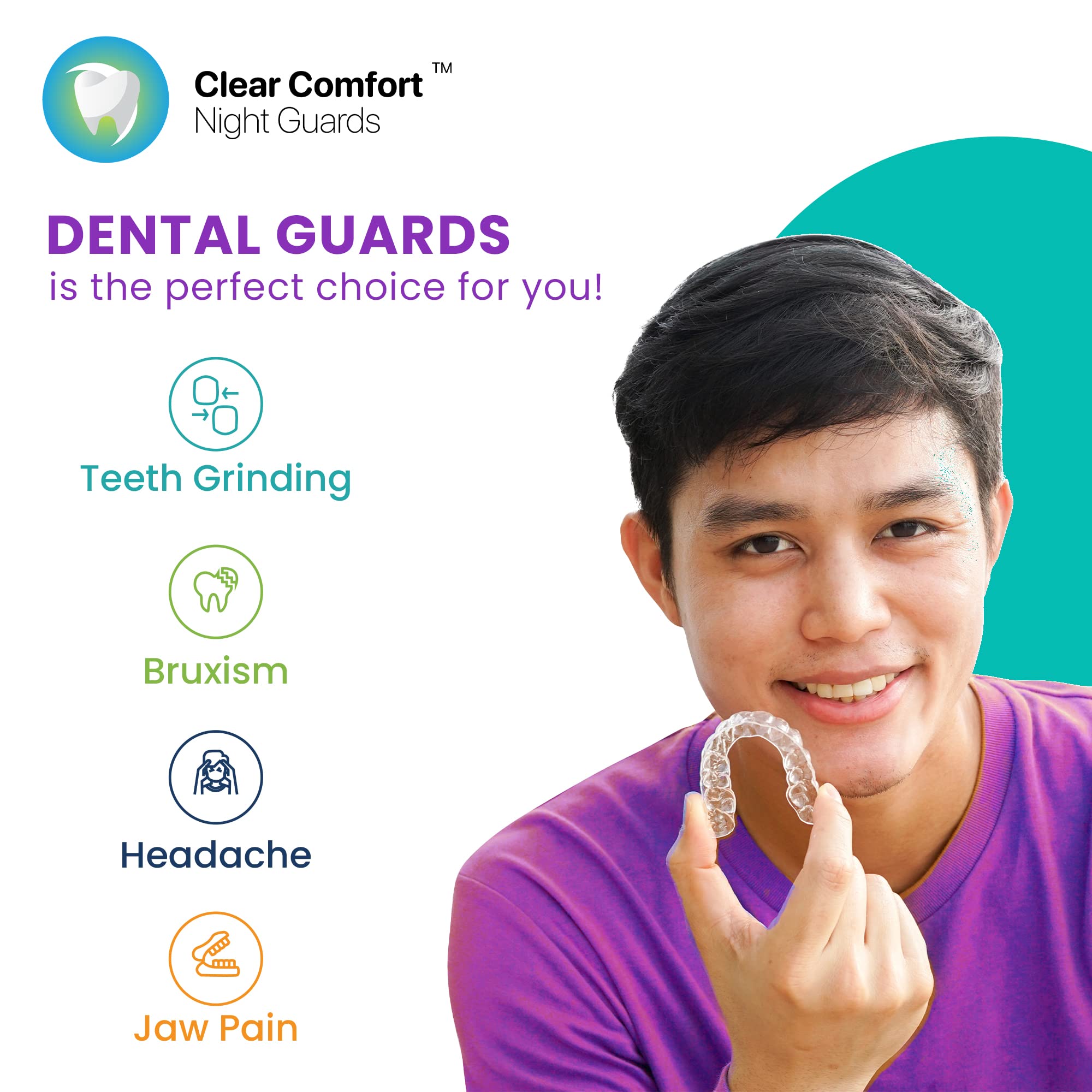 Dentists Approved Custom Night Guards for Teeth Grinding, Clenching, Bruxism; TMJ Relief, Sleep Mouth Guard, Protects Veneers, Crowns and Dental Works - Hard 2mm - Made in USA