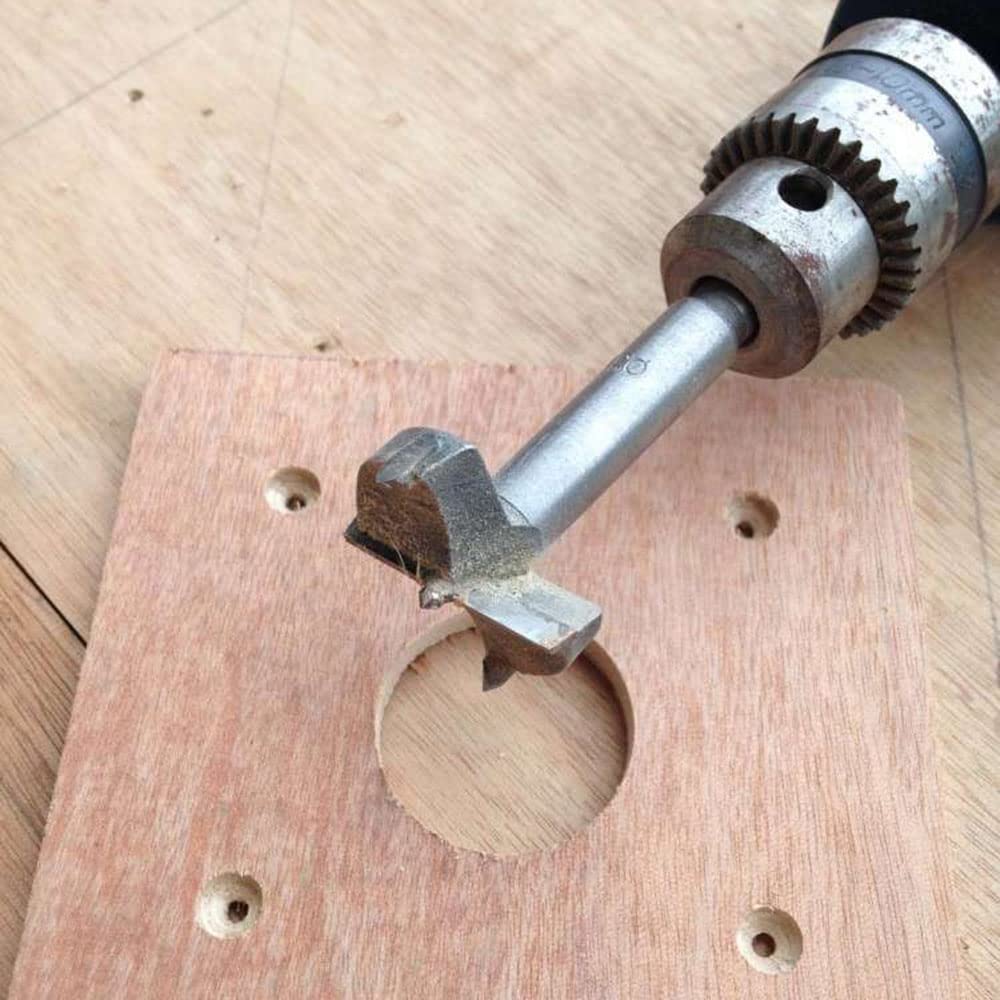 Auniwaig Forstner Drill Bits, 75mm Dia Wood Hole Saw, Auger Opener Cemented Carbide, 80mm Length Woodworking Hinge Hole Drilling Boring Bit Cutter, Hex Shank, Gray, 1 Pcs