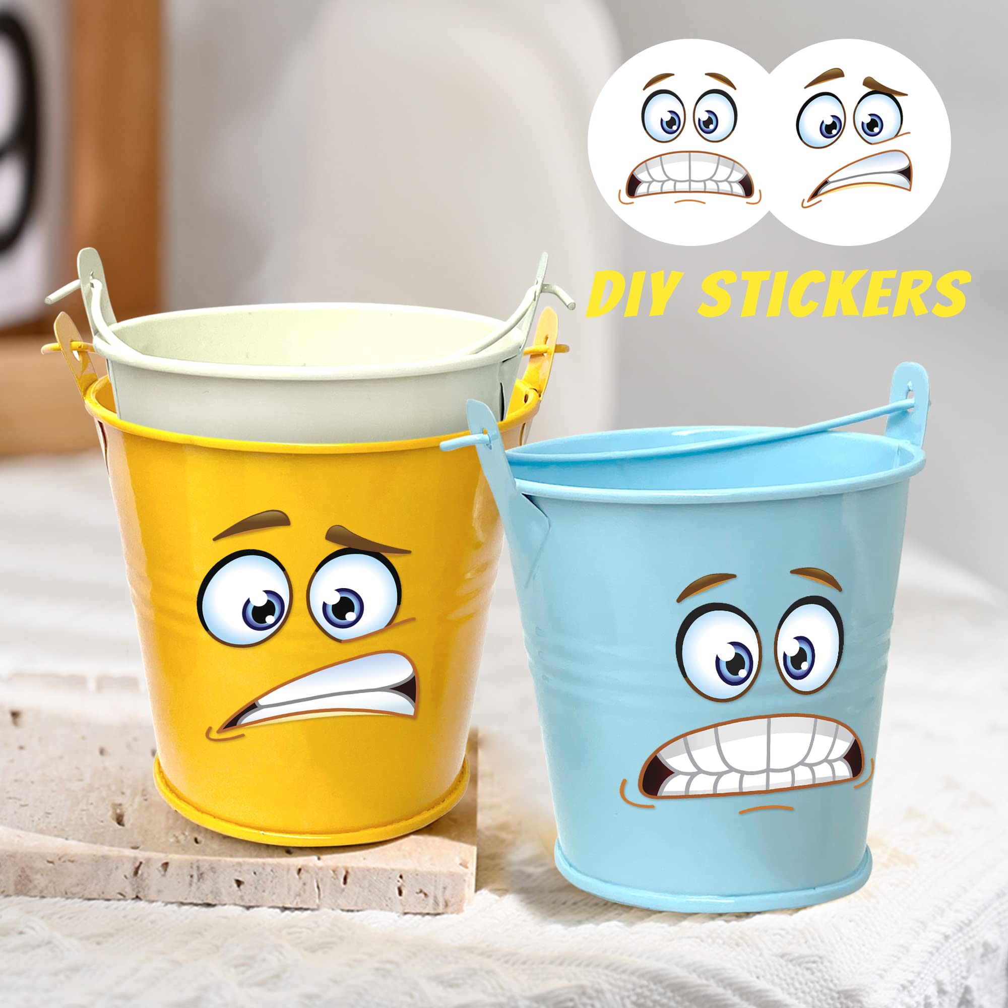 12 Pack Mini Metal Buckets Small Metal Pail Tinplate Tin Pails Containers with Handles for Party Favors and Garden Decorations
