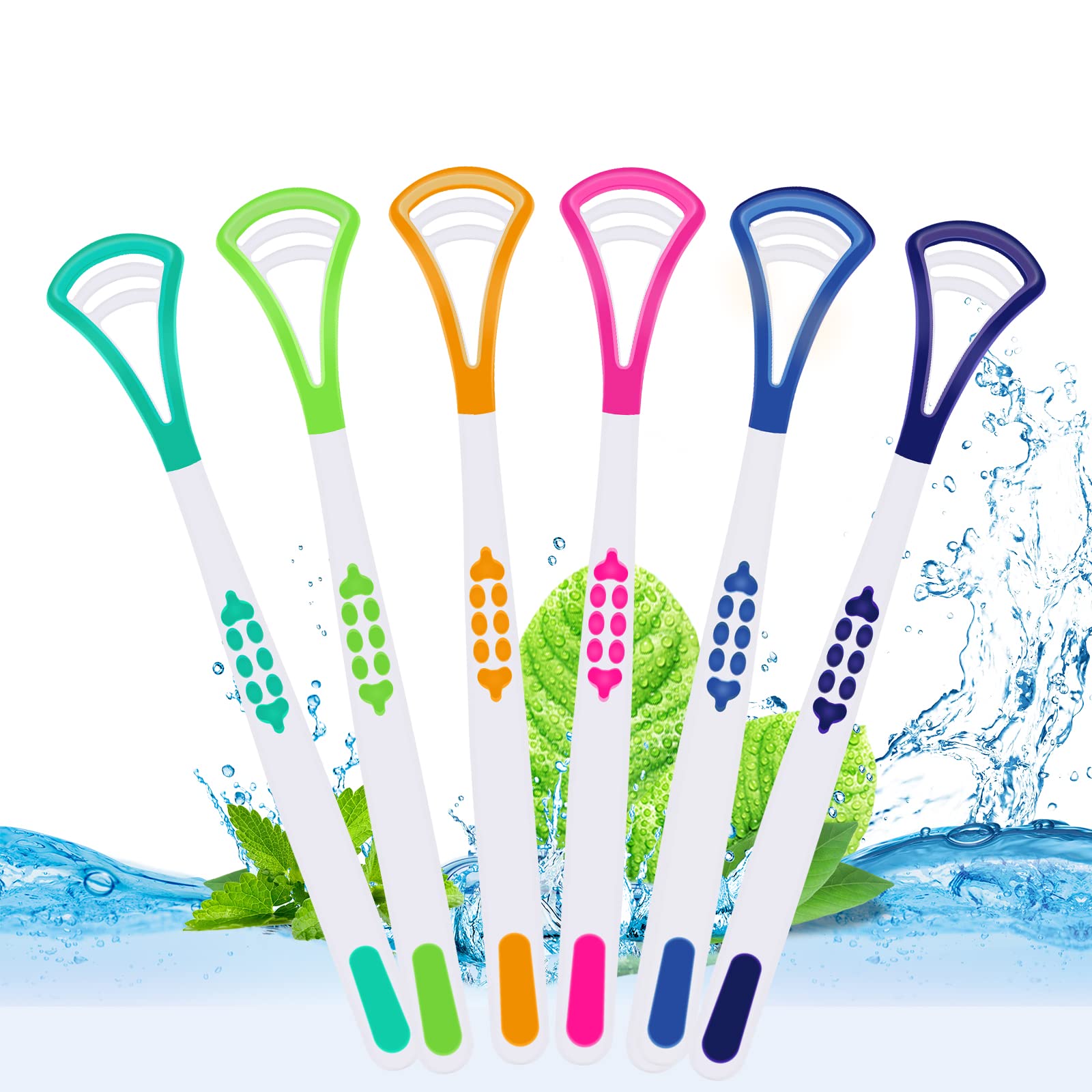 6 Pack Tongue Scraper for Adults,Tongue Cleaner,Tounge Scraper Cleaner,Tongue Brush, Fresh Breath Tongue Scraping(Random color)