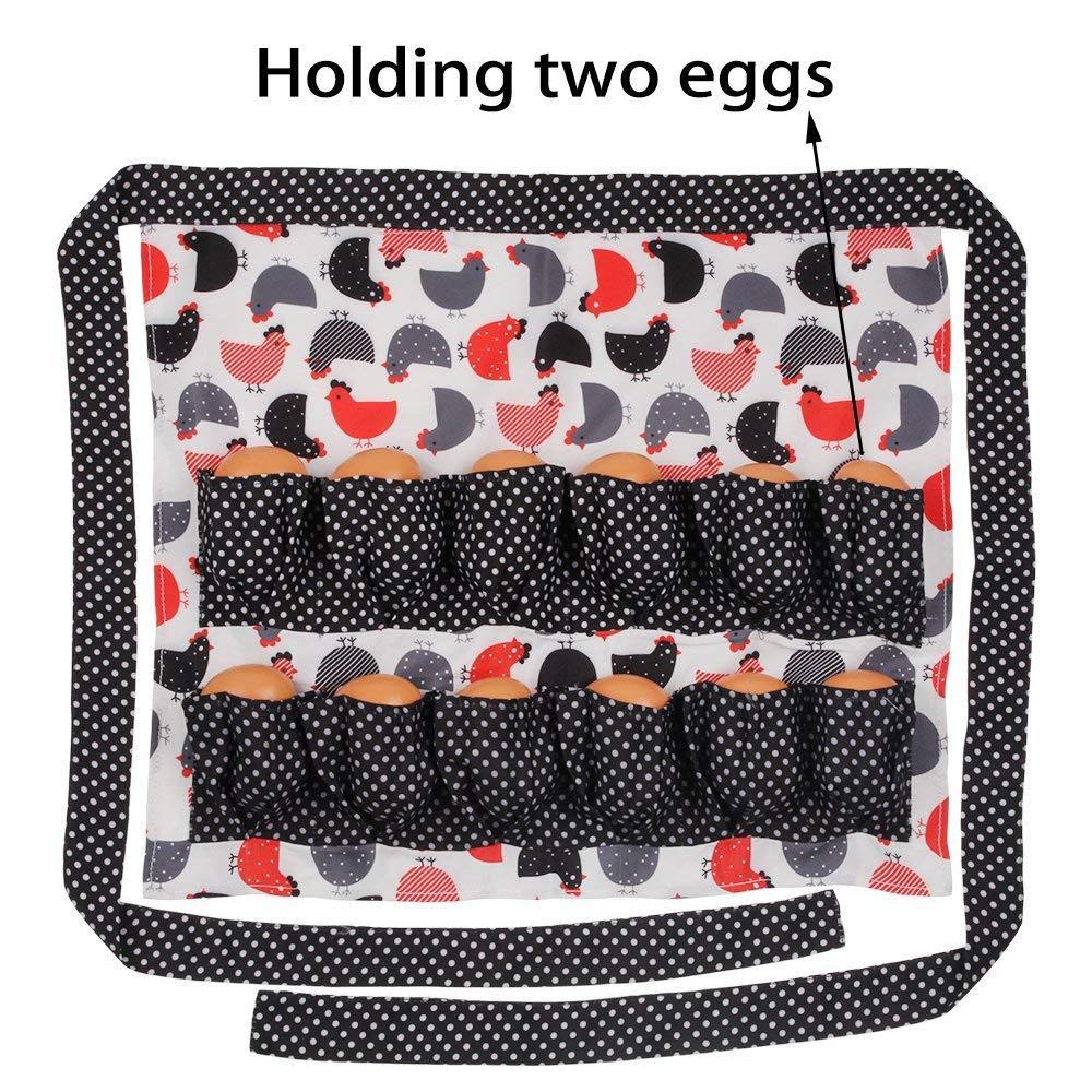 Sefiron Chicken Egg Collecting Apron,12 Deep Pockets for Hense,Duck,Goose Eggs