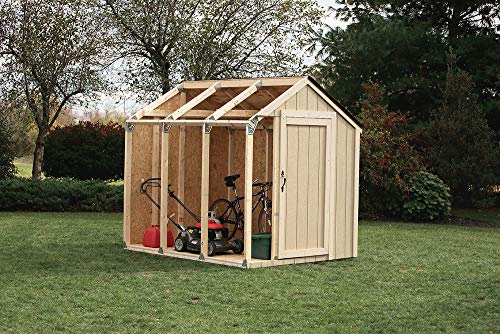 2x4basics 90192MI Custom Shed Kit with Peak Roof, 2x4 & 2x4basics 90134ONLMI Hopkins, 6" D x 40" W x 33" H, AnySize Chair or Bench Ends, Sand