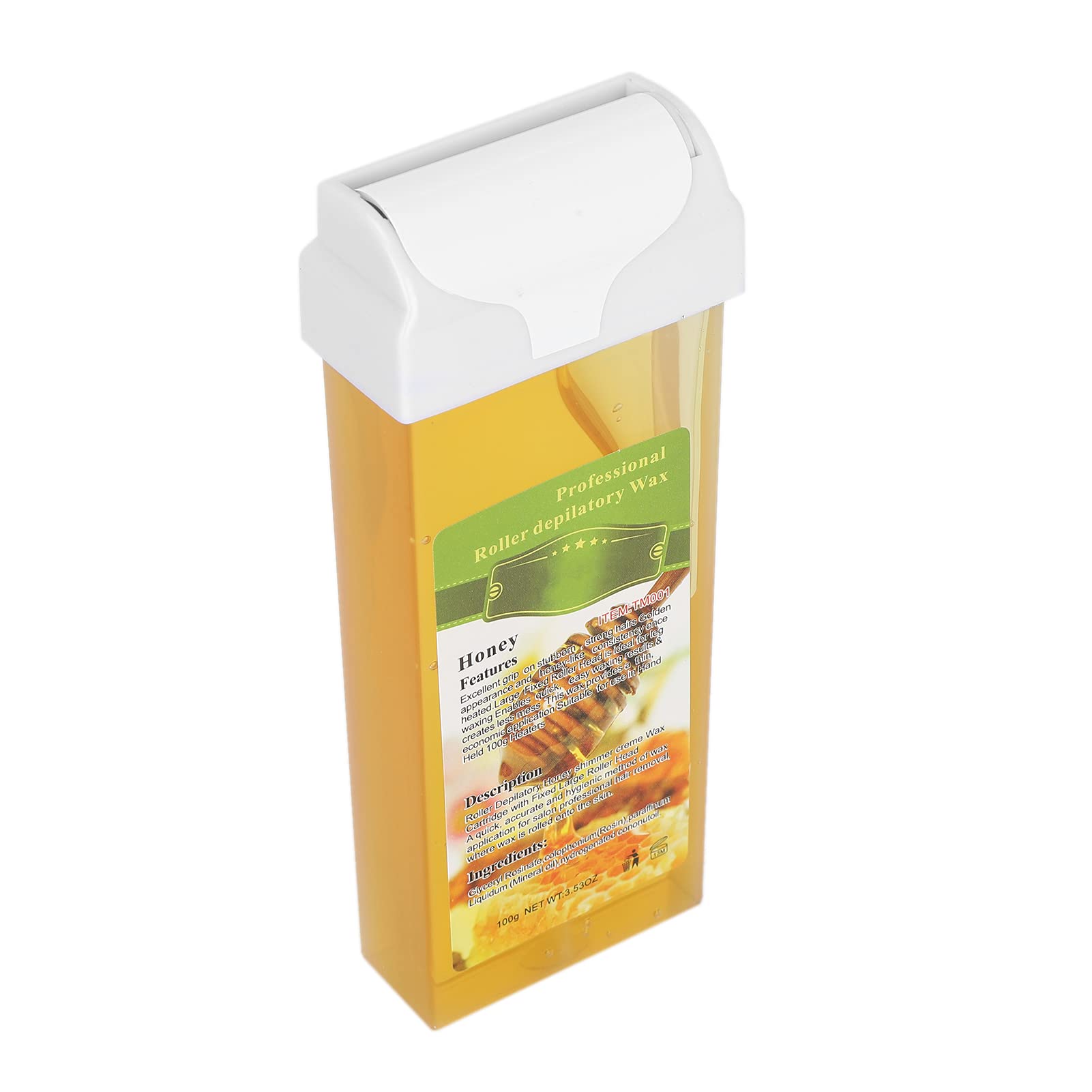 Roll-On Wax Cartridge for Hair Removal 100g Roller Depilatory Wax for Body Legs Arms Armpit Hair Removal Professional or Home Uses(Honey)