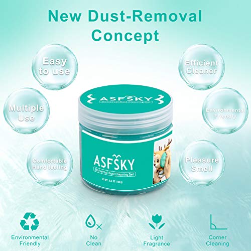 ASFSKY Cleaning Gel for Car Dust Cleaner Car Interior Slime for Detailing Putty for Dust Dirt Crumbs in Corners Inside The Car Clean The Dashboard Console and Vents