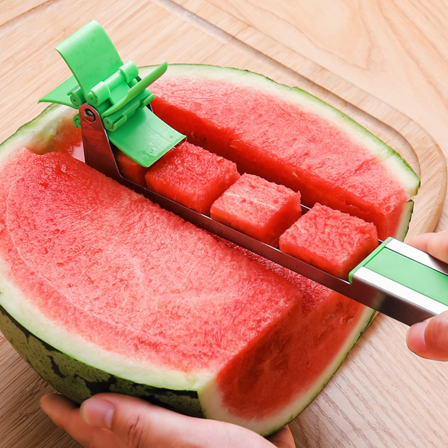 Autoly Watermelon Slicer,Tainless Steel Creative Watermelon Windmill Cutter Slicer, fruit cutting artifact,Stainless Steel Watermelon Slicer