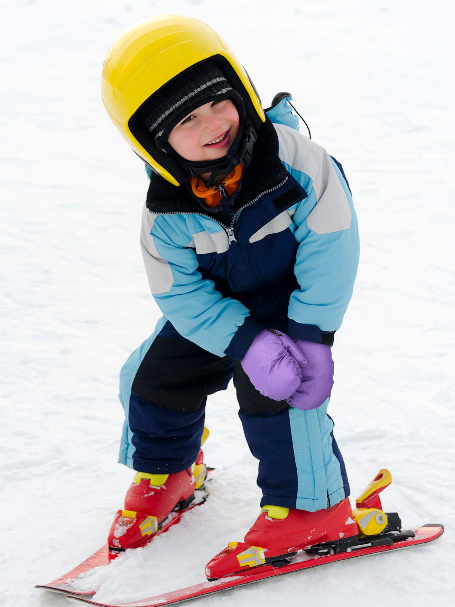 6 Pairs Waterproof Gloves Kids Winter Snow Mittens Windproof Ski Gloves for Weather Children Outdoor Activities (Solid Colors,5-8 Years)