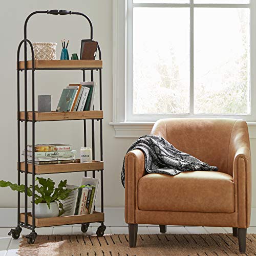 Amazon Brand β Stone & Beam Grover Modern Living Room Accent Chair, 30"W, Cognac Leather