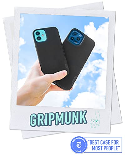 Smartish iPhone 12/12 Pro Slim Case - Gripmunk [Lightweight + Protective] Thin Cover (Silk) - Black Tie Affair