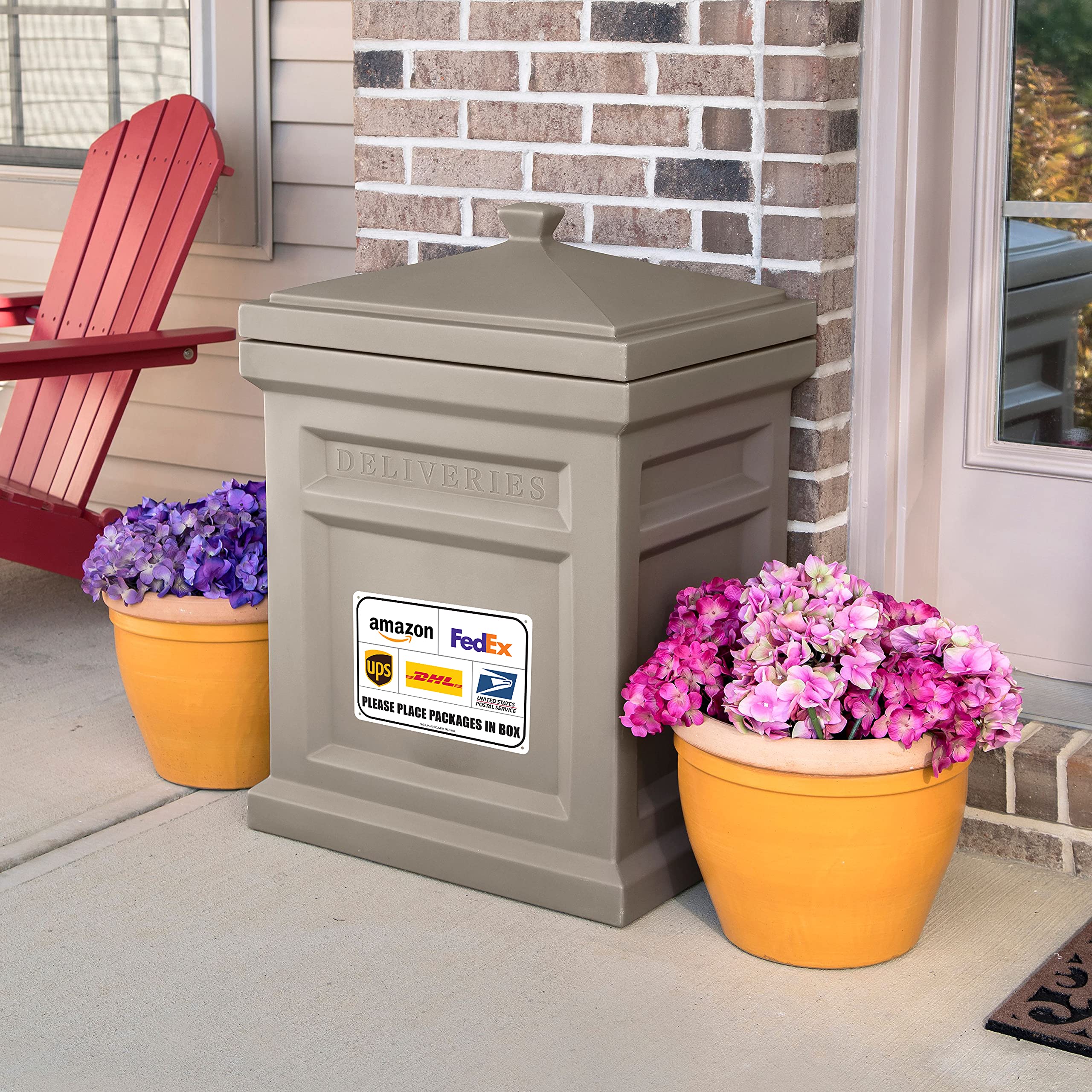 Sicol Plus Package Delivery Sign, Please Place Packages in a Box Delivery Sign, Delivery Instructions Sign UPS, FedEx, Amazon Sign Rust Free Aluminum 0.5mm (Pack of 01) 10 X 7 Inches