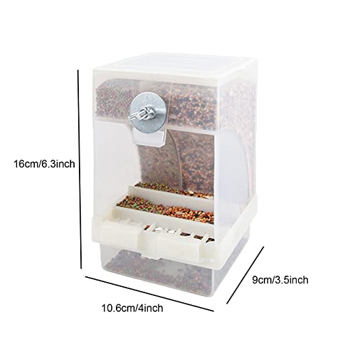 2-Pack No-Mess Automatic Bird Feeder Parrot Feeder Cage Accessories Supplies for Feeder Integrated Automatic Box Parakeet Canary Cockatiel Finch (2pcs)