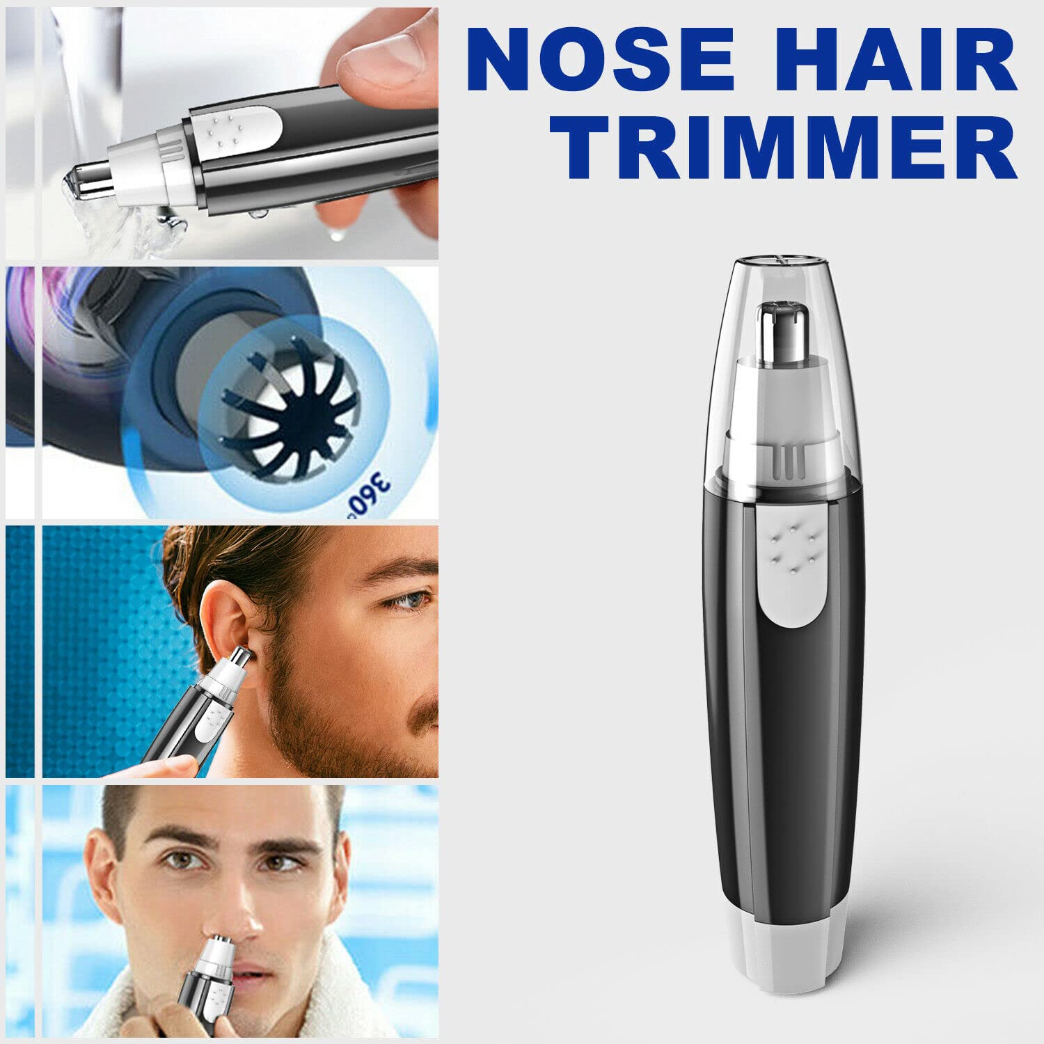 Okian Nose and Ear Trimmer Clipper Electric for Men Water Proof Battery Powered