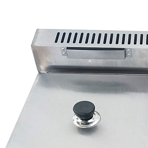6L Commercial Gas Deep Fryer 3-Pan Countertop Stainless Steel Food Warmer Heater Restaurant Home Kitchen Adjustable Temp Steamer Cooking Heating Pot Tank, Silver