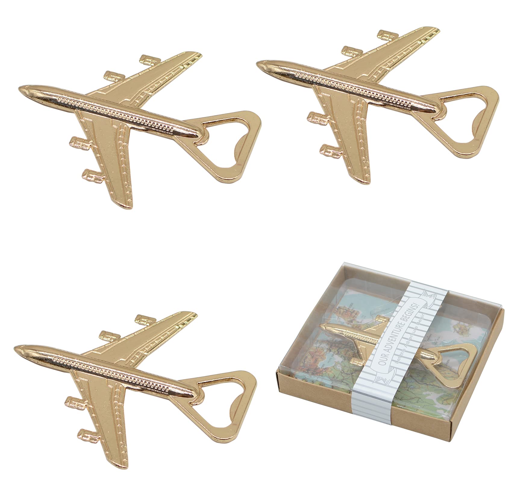 12 Pcs Airplane Bottle Opener with Gift Box for Baby Shower Return Gifts and Party Favor Wedding Birthday Decorations (12pcs with Gift Box)