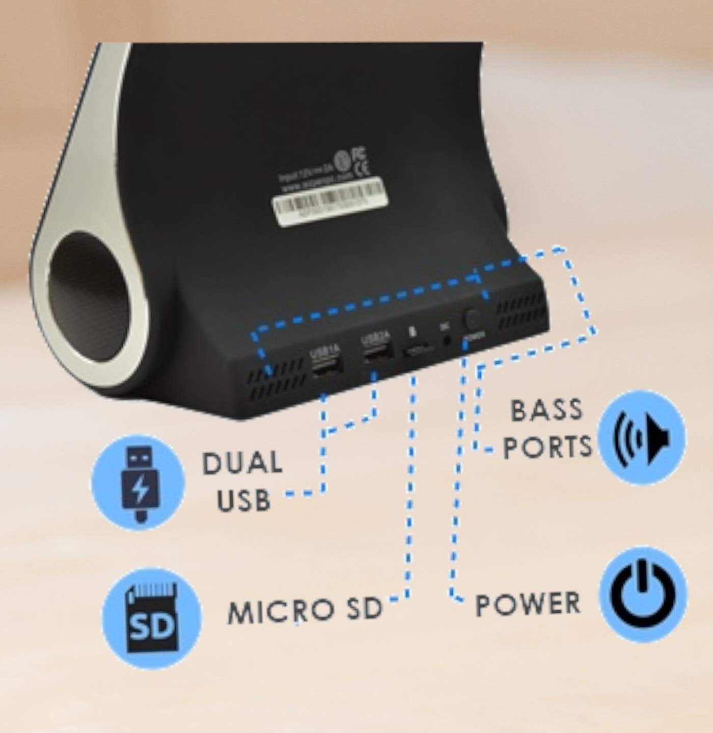 Fast Charging Wireless Charger, Bluetooth Premium Speakers, Docking Station with Built in Mic Handsfree Call, 4 in 1 Station for iPhone 16/15/14/13/12/11/X Samsung Galaxy S24/S23/S22/S21/S20