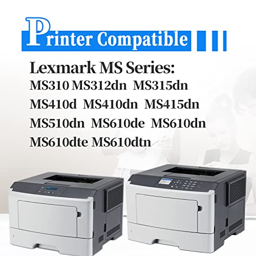 5000 Pages Coloner Compatible 50F1H00 Remanufactured Lexmark Toner Cartridge for use in MS310d, MS310dn, MS312dn, MS315dn, MS410d, MS410dn, MS415dn, MS510dn, MS610de, MS610dn, MS610dte, & MS610dtn