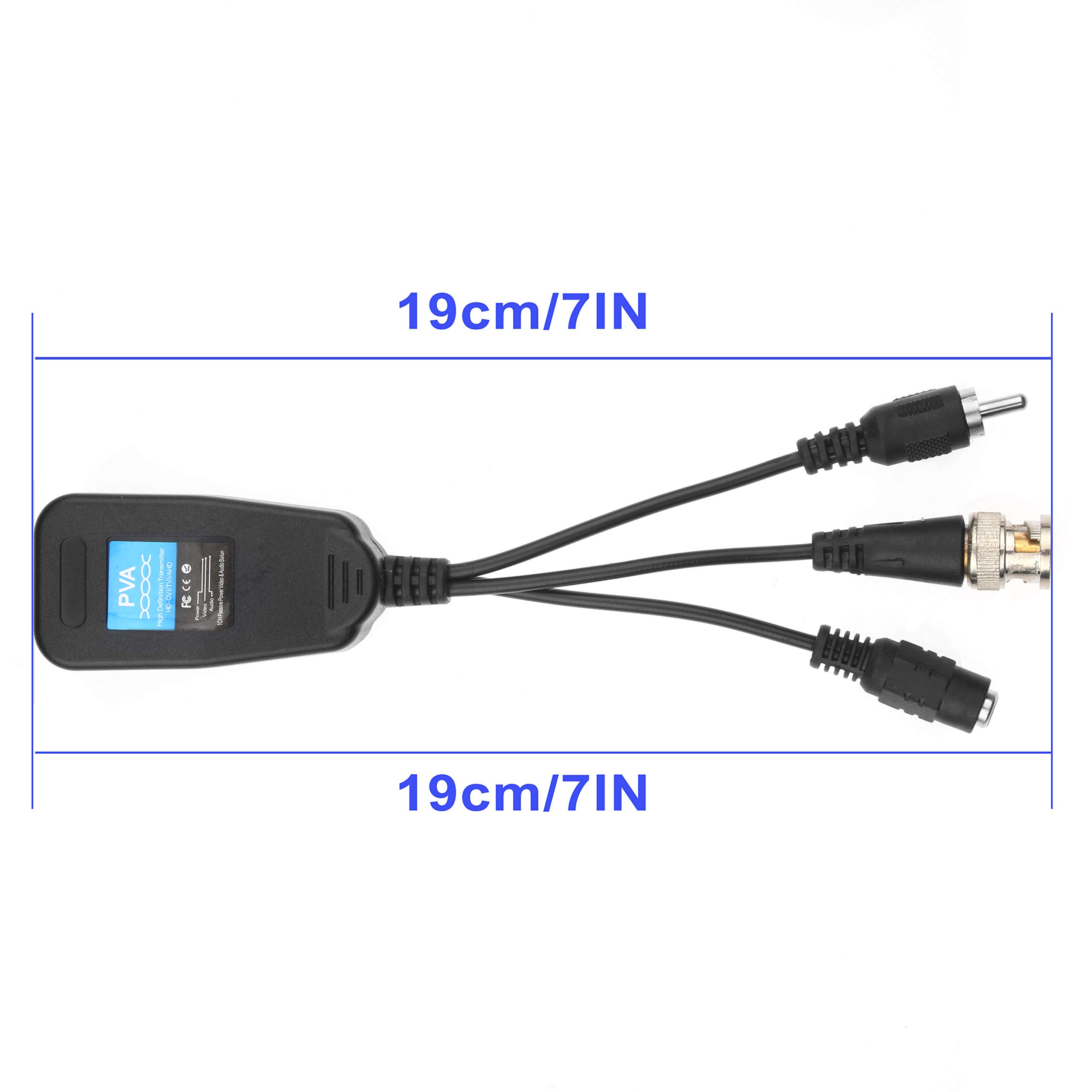 Passive Video Balun Connector 8 Pairs Passive Video Power Balun Audio 960P/1080P/2MP BNC to RJ45 Network Transceiver Cat5e/Cat6 Adapter AHD/TVI/CVI/CVBS for Full HD Surveillance Camera System Balun83